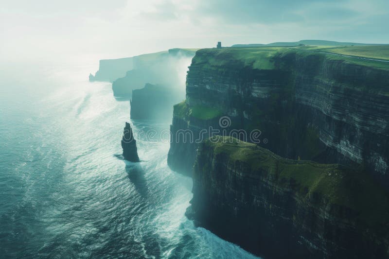 Breathtaking Cliffs of Moher View Stock Illustration - Illustration of ...