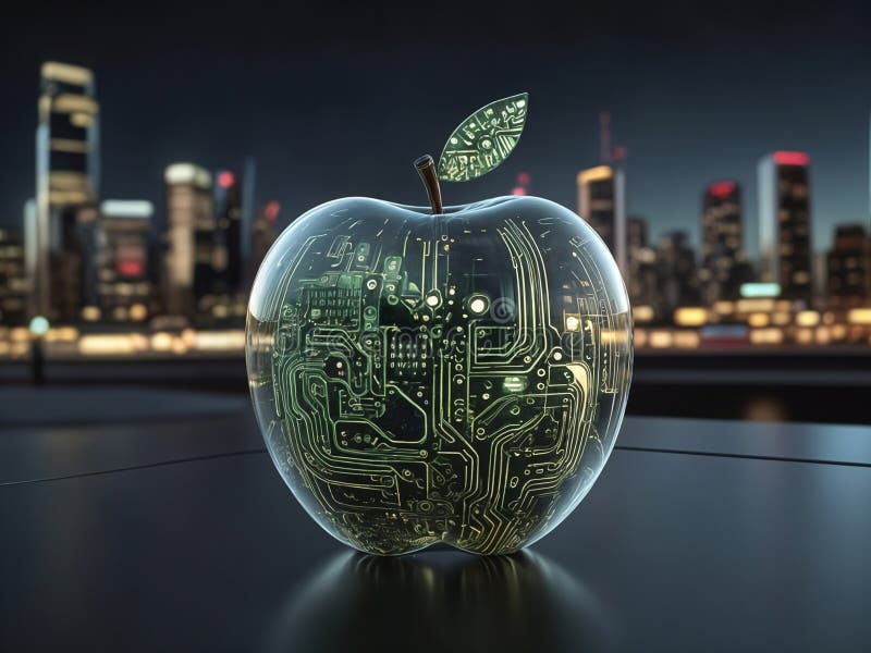Hyper-realistic Image of a Futuristic Apple with a Circuit Board ...
