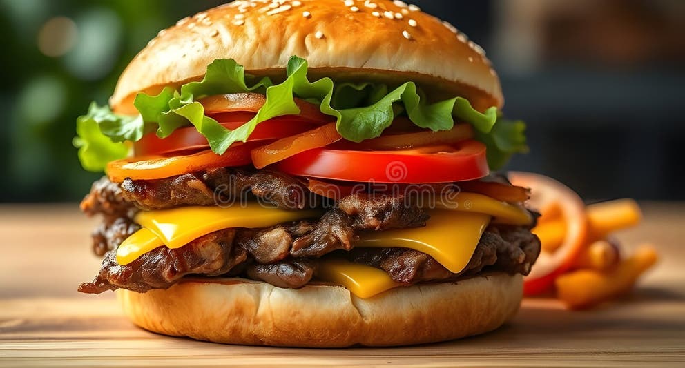 AI-Generated Gourmet Burger Extravaganza – a Feast of Flavors Stock ...