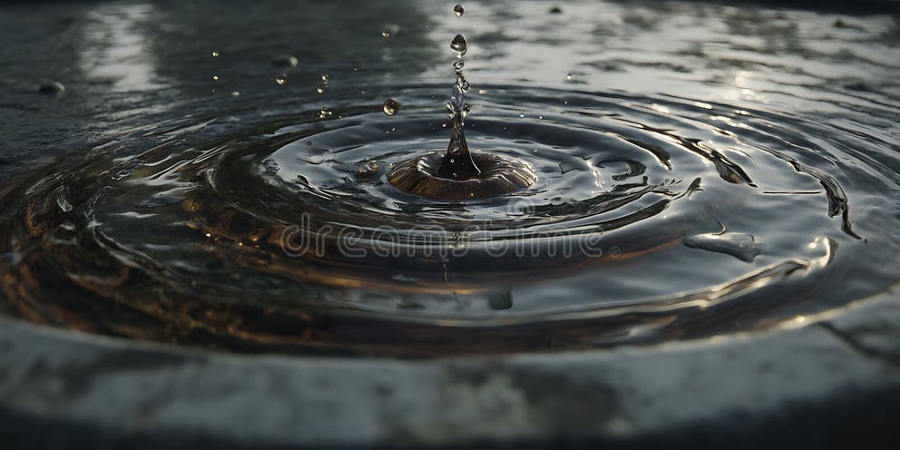 A Hyper-Realistic Image of a Raindrop Hitting a Surface Wallpaper ...