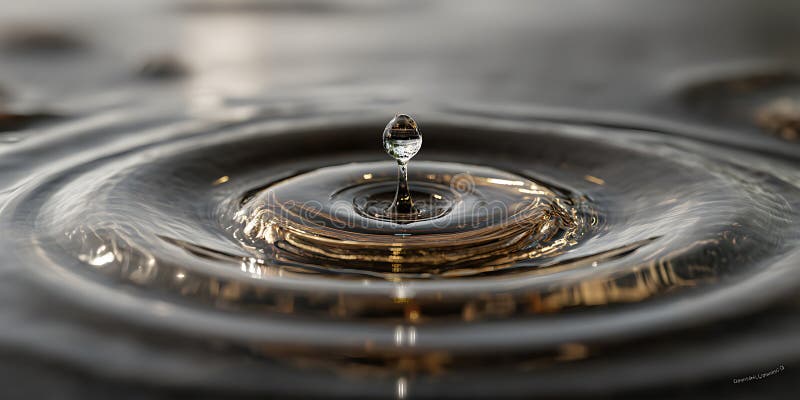 A Hyper-Realistic Image of a Raindrop Hitting a Surface Wallpaper ...
