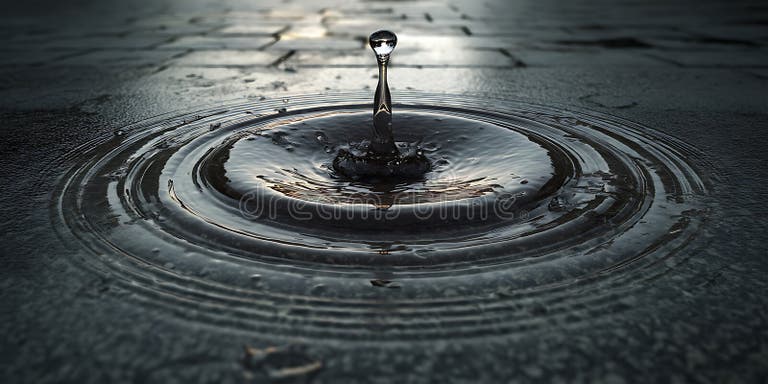 A Hyper-Realistic Image of a Raindrop Hitting a Surface Wallpaper ...
