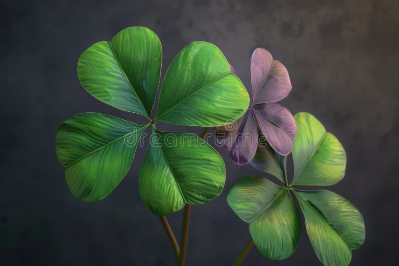 Vibrant Clover with Unique Leaf Stock Illustration - Illustration of ...