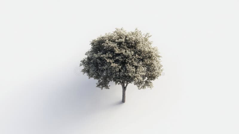 Hyper Realistic Isometric View of Tree with Lush Foliage, Standing ...