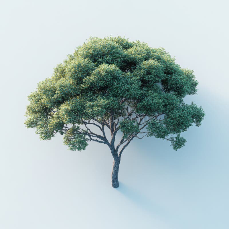 Hyper Realistic Isometric View of Tree with Lush Green Foliage and ...