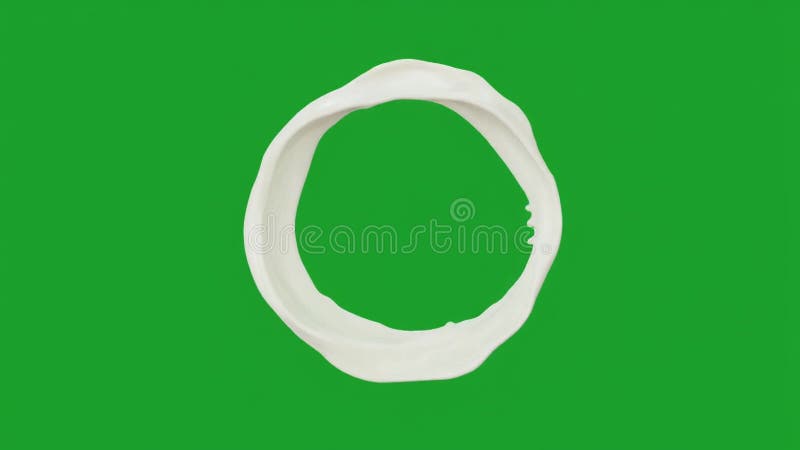 Hyper-realistic 4K Milk Circle: Rotating Fluid Arc Suspended on Green ...