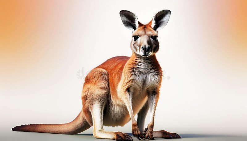 Hyper-realistic Kangaroo Illustration on White Background Stock ...
