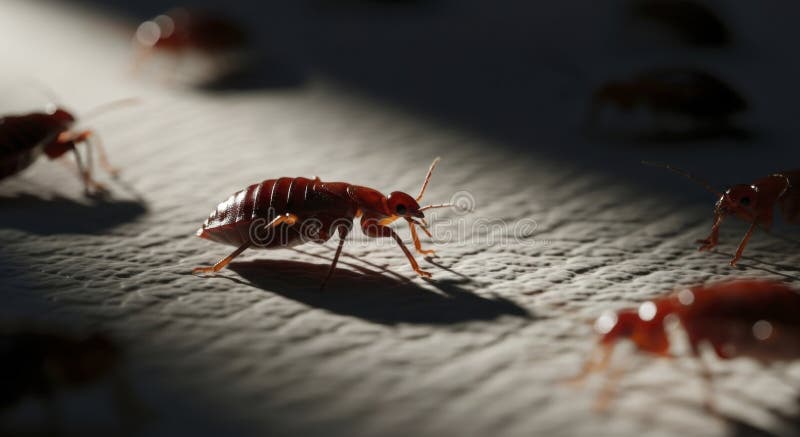 Hyper Realistic Macro Photograph of Multiple Reddish Brown Bed Bugs ...