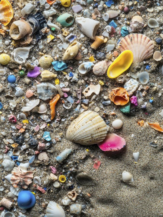 A Hyper-realistic Macro Shot of Tiny, Colorful Microplastic Particles ...