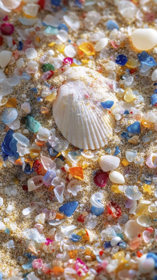 A Hyper-realistic Macro Shot of Tiny, Colorful Microplastic Particles ...