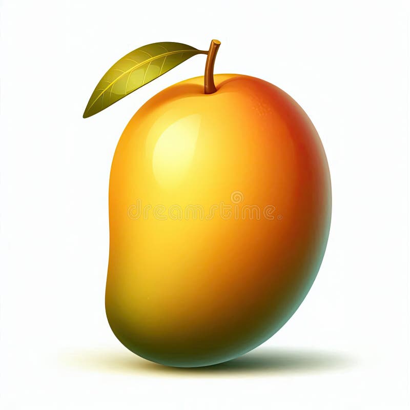 Hyper-Realistic Mango with Smooth Gradients Stock Illustration ...