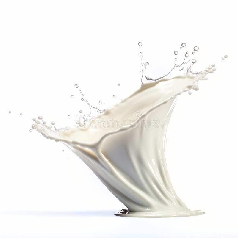 Hyper-realistic Milk Splash on White Background Stock Illustration ...