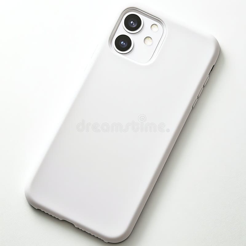 Hyper Realistic Mockup of a Blank Phone Case Displayed on a White ...