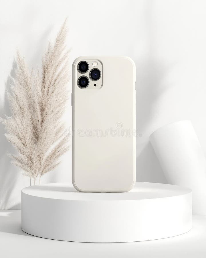 Hyper Realistic Mockup of a Blank Phone Case Displayed on a White ...