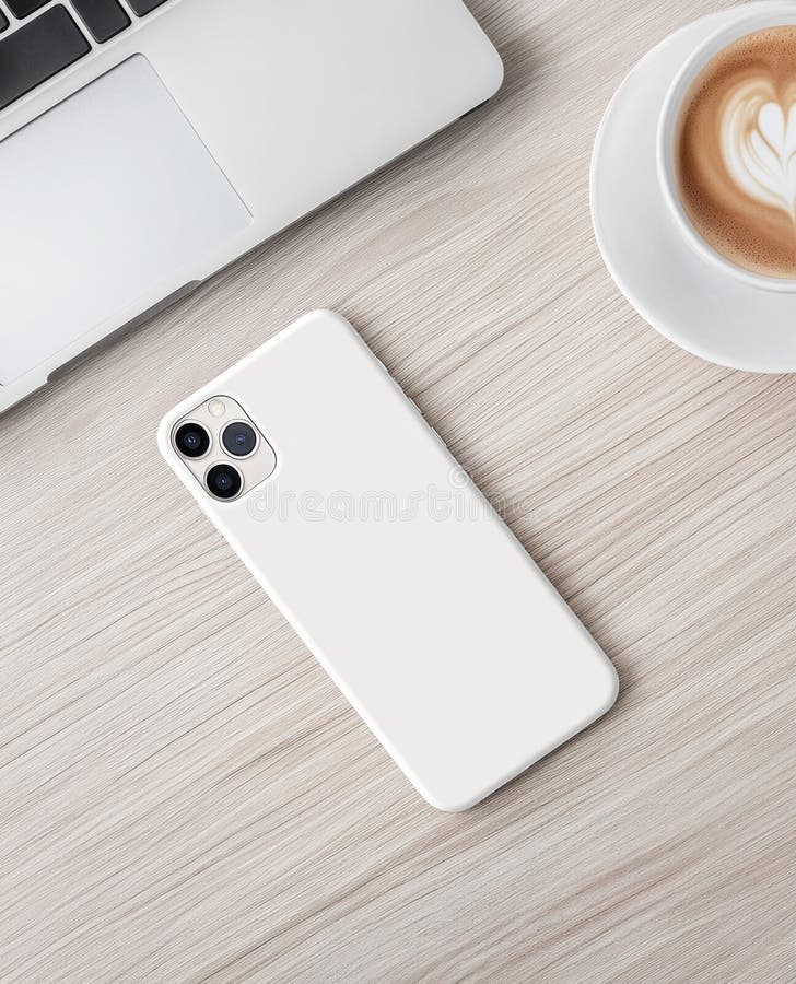 Hyper Realistic Mockup of a Blank Phone Case Displayed on a White ...