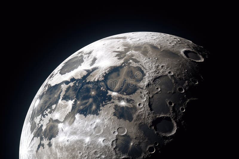 Hyper-realistic Moon, Super Zoom Shot Stock Illustration - Illustration ...