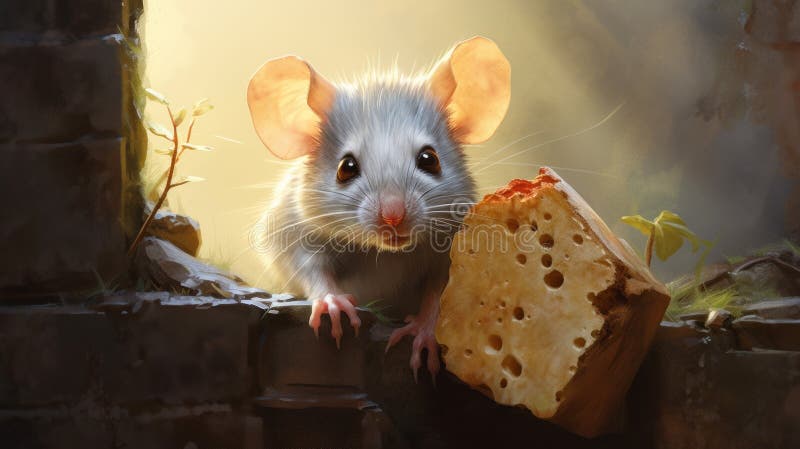 Hyper-realistic Mouse and Cheese Desktop Wallpaper in Ivan Fedorovich ...