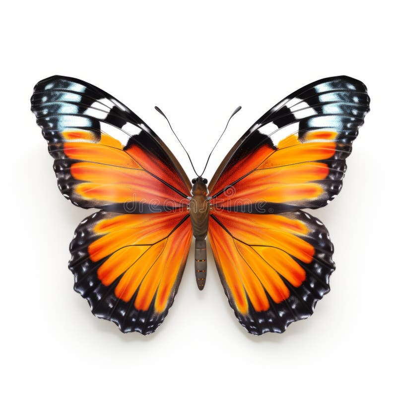 Hyper-realistic Orange Butterfly on White Background - Mesmerizing 3d ...