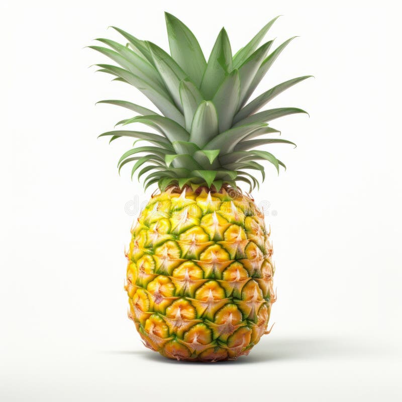 Hyper-realistic Pineapple 3d Illustration with Pure White Background ...