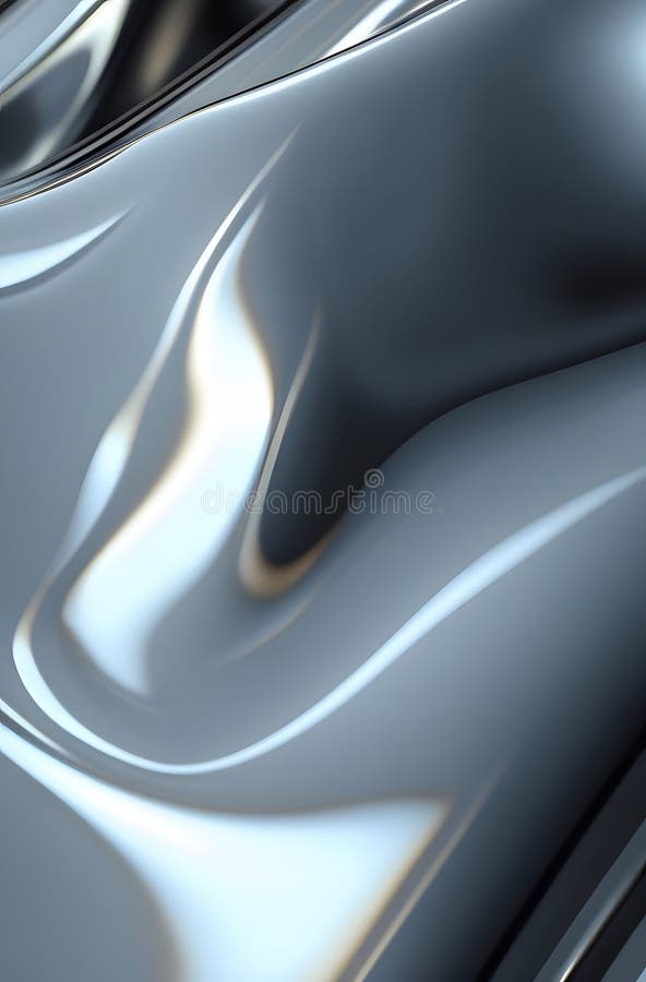Hyper-realistic Polished Chrome Surface with Smooth Silver-black ...