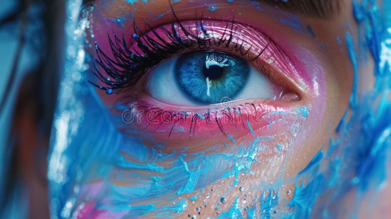 Hyper-realistic Portrait of a Woman in Avant-garde Makeup Stock ...