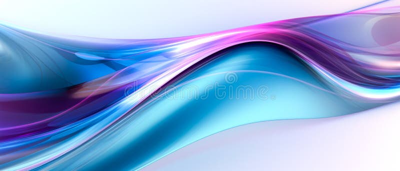 Hyper-realistic Purple and Blue Abstract Wave Design with Shiny Glossy ...