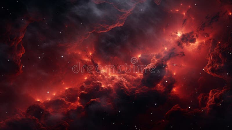 Hyper-realistic Red Cosmic Cloud with Nasa-contributed Elements Stock ...