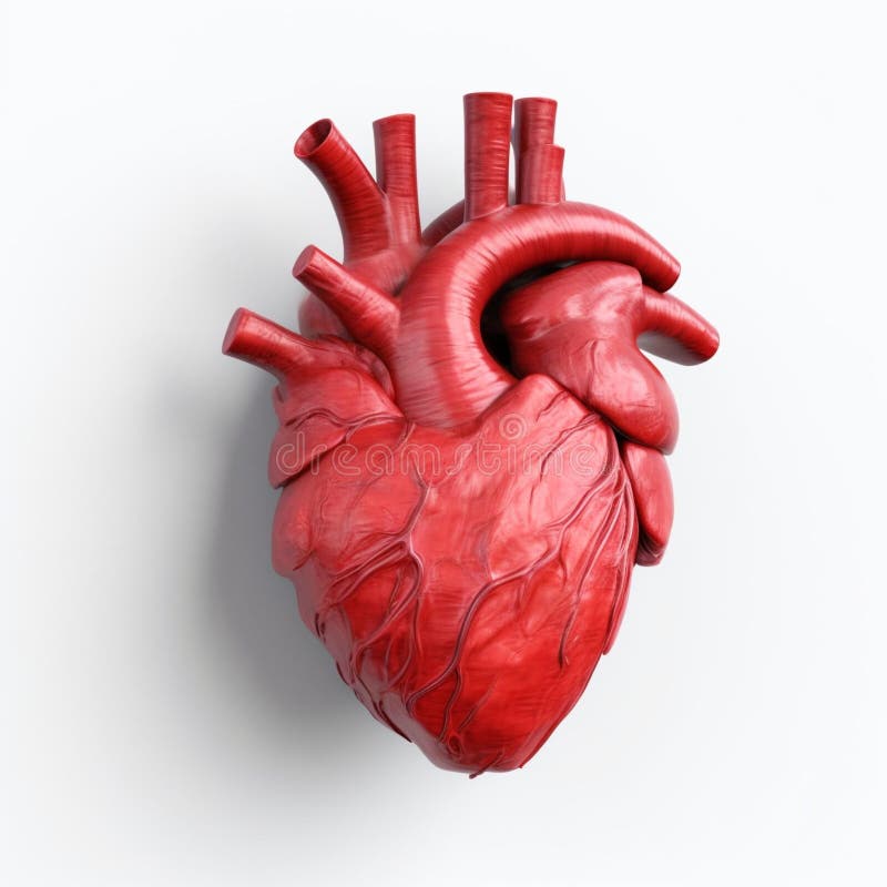 Hyper Realistic Red Heart in a White Background. Isolated Heart for ...