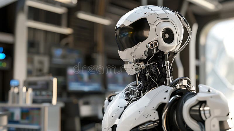 Hyper-realistic Render of Advanced AI Robot, Human-like Features, Lab ...