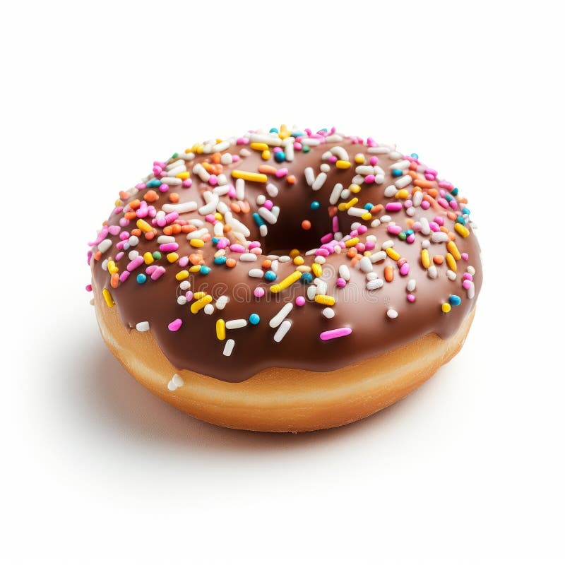 Vibrant Donut on White Background - John Wilhelm Style Stock ...