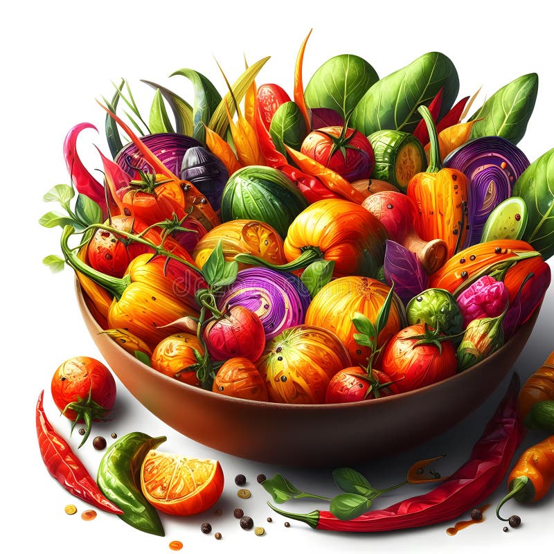 Hyper Realistic Roasted Vegetables with Vibrant Colors and Unique ...