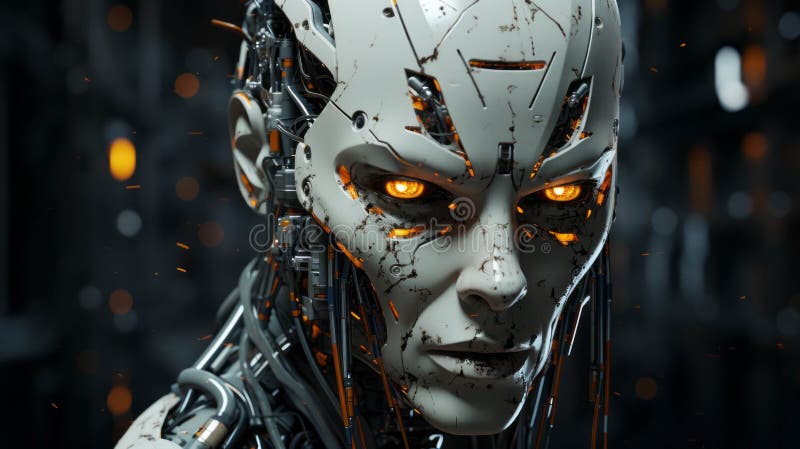 Hyper Realistic Robotic Wallpaper Stock Illustration - Illustration of ...