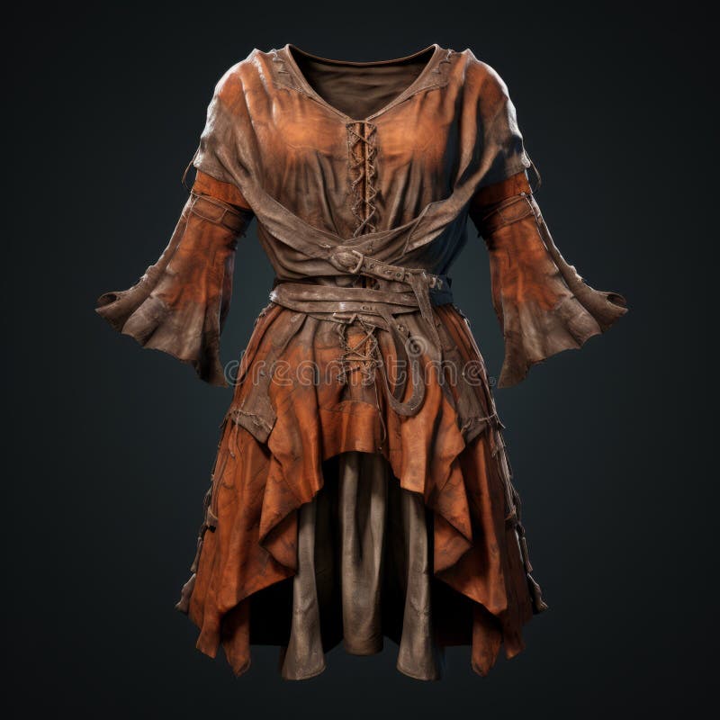 Hyper Realistic Rust Dress: 3d Render of Warrior S Tunic in Texture ...