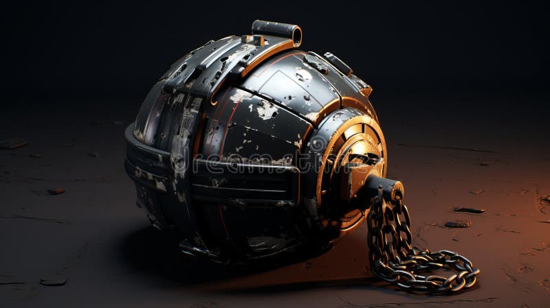 Hyper-realistic Sci-fi Bomb with Hidden Details and Dark Explosive ...