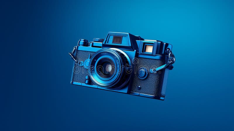Hyper-realistic Sci-fi Camera on Indigo Background Stock Illustration ...
