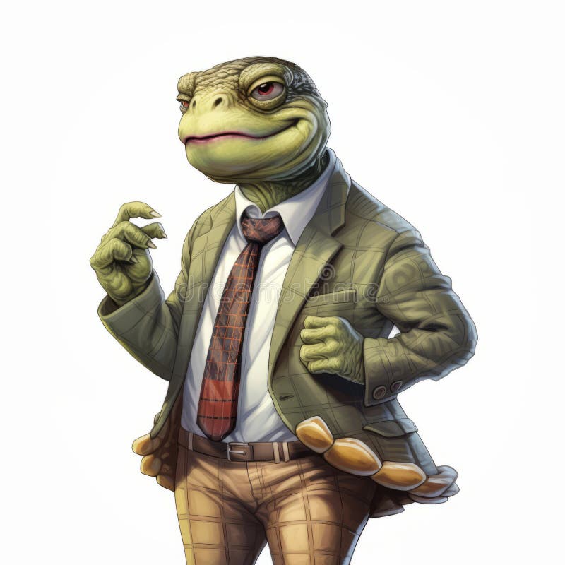 Hyper-realistic Sci-fi Frog Character in a Suit and Tie Stock ...