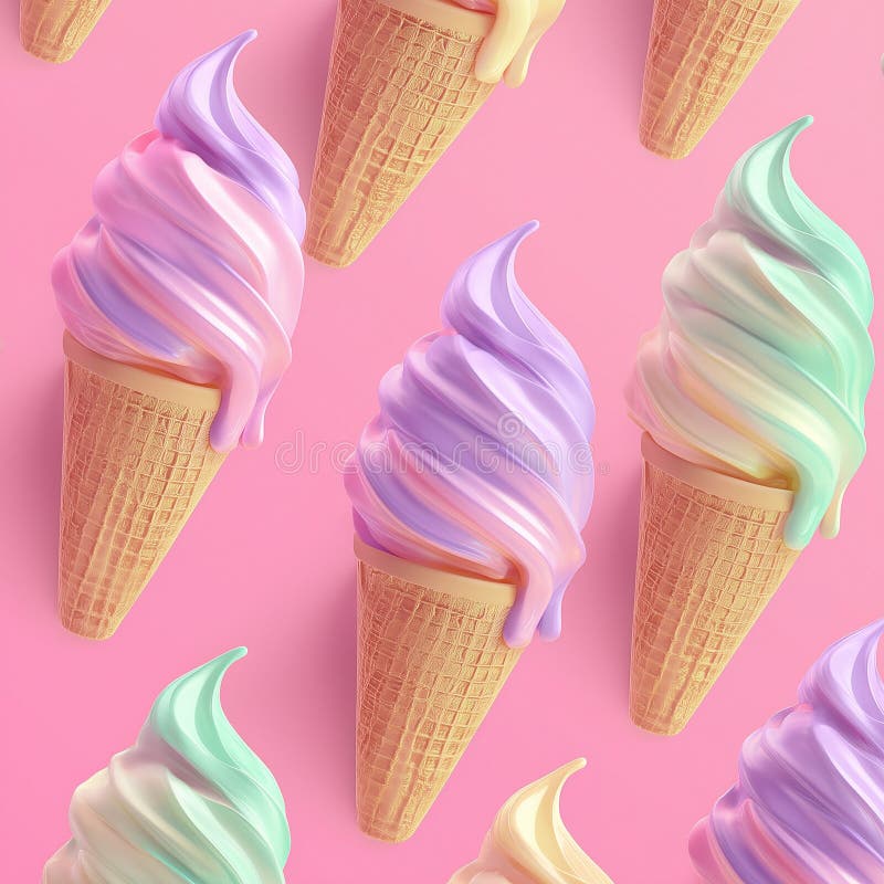 Hyper-realistic Seamless Pattern of Assorted Popsicles with Chocolate ...