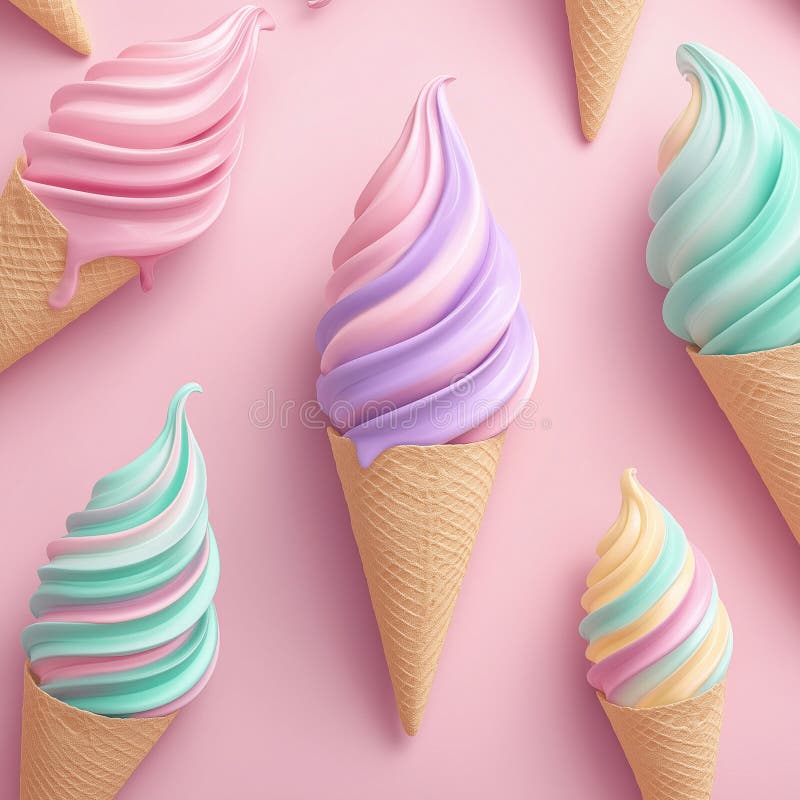 Hyper-realistic Seamless Pattern of Assorted Popsicles with Chocolate ...