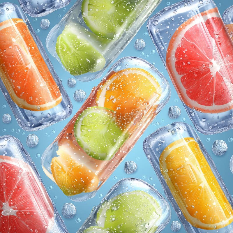 Hyper-realistic Seamless Pattern of Assorted Popsicles with Chocolate ...