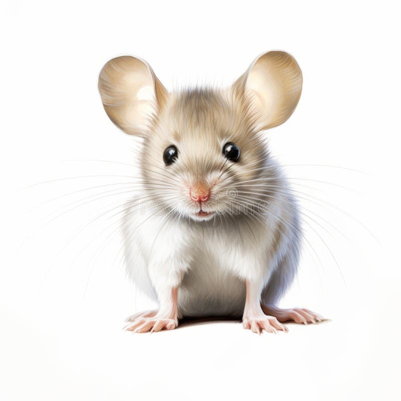 Hyper-realistic Illustration of a Colorful Mouse on Dark Background ...