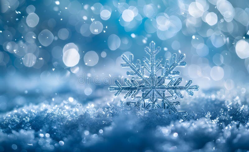 Hyper Realistic Snowflake in Falling Snow Stock Illustration ...