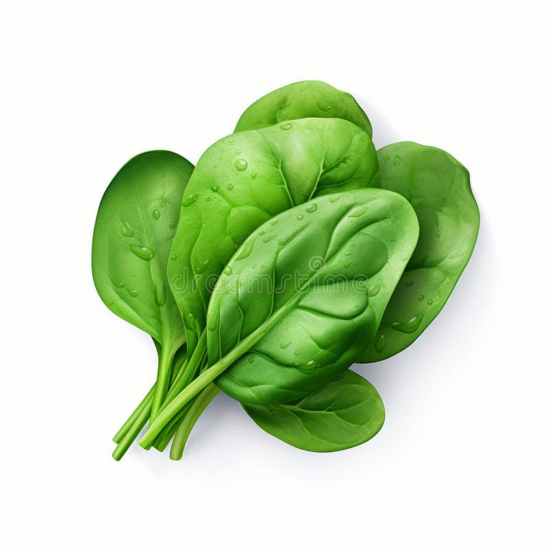 Hyper-realistic Spinach Leaf Vector Illustration on White Background ...