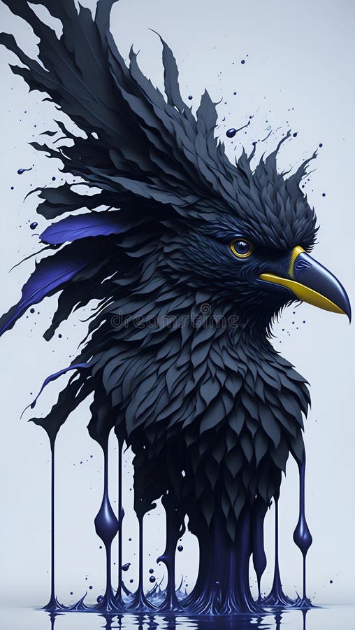 Realistic Feather Raven Stock Illustrations – 311 Realistic Feather ...