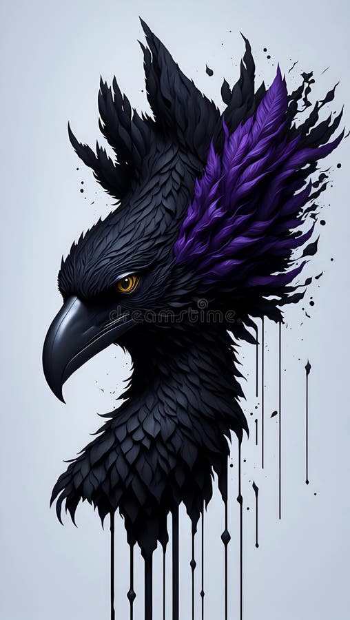 Realistic Feather Raven Stock Illustrations – 311 Realistic Feather ...