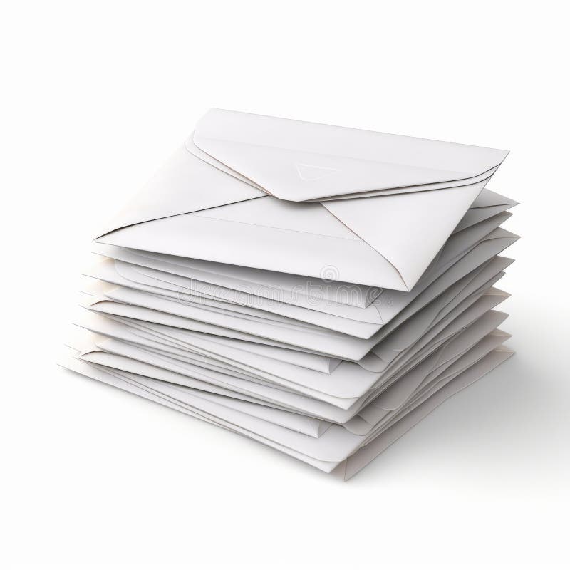 Hyper Realistic Stack of White Envelopes - High Definition Photograph ...