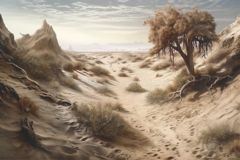 Realistic and Surreal Image of an Hourglass in a Desert Scene Stock ...