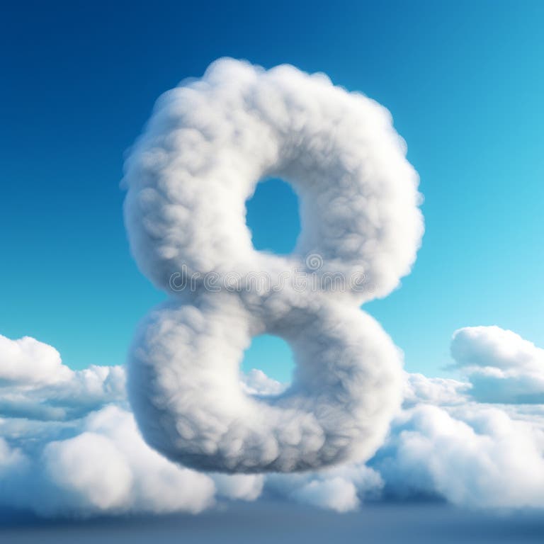 Hyper-realistic Tilt Shift: Number Eight Made of Clouds Stock ...