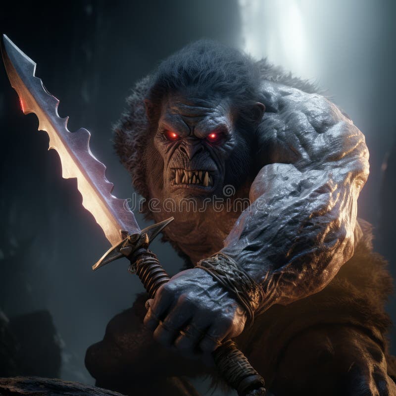 Hyper-realistic Troll Warrior Illustration with Unreal Engine 5 Stock ...