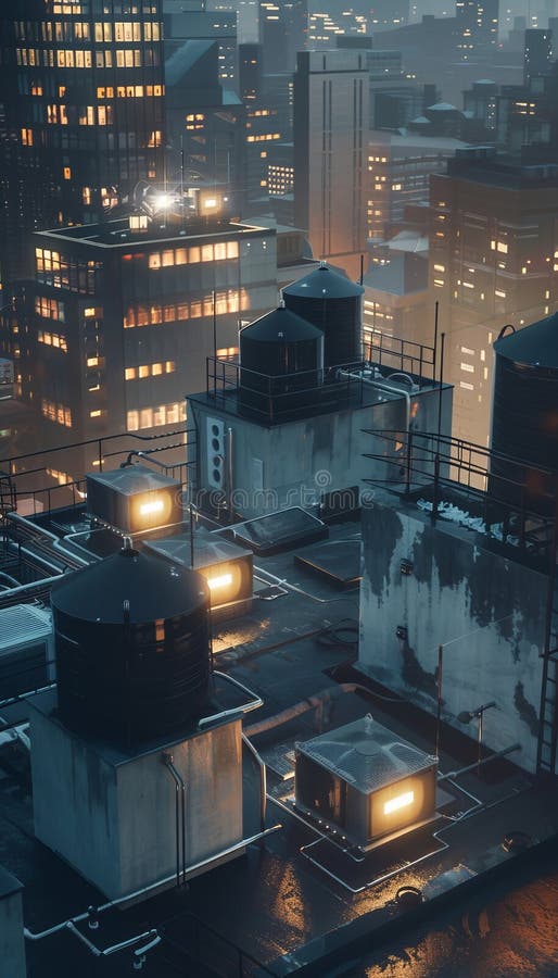 Hyper Realistic Urban Landscape Featuring Edge Computing Devices in ...