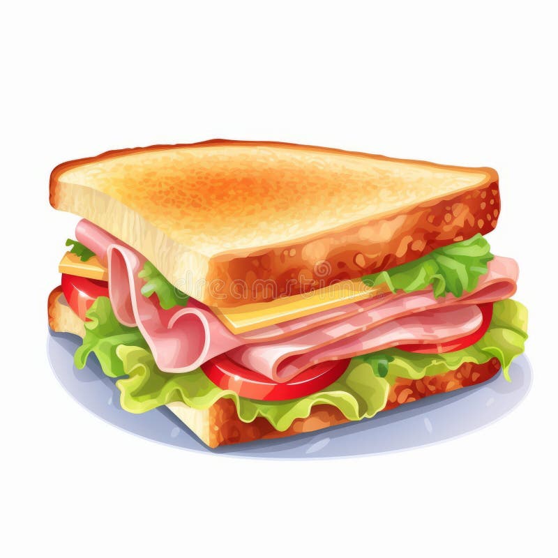 Hyper-realistic Vector Illustration of a Delicious Sandwich Stock ...